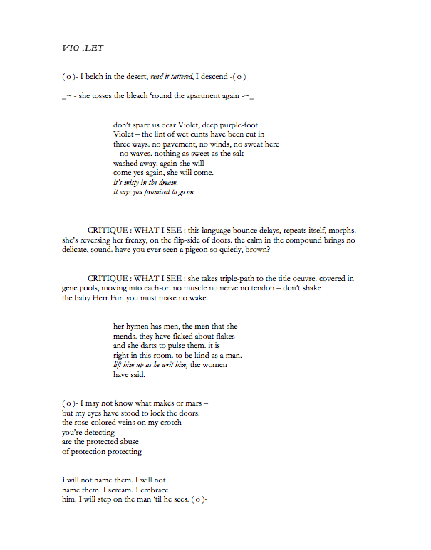 "VIO .LET" by Sara Deniz Akant - The Poetry Project